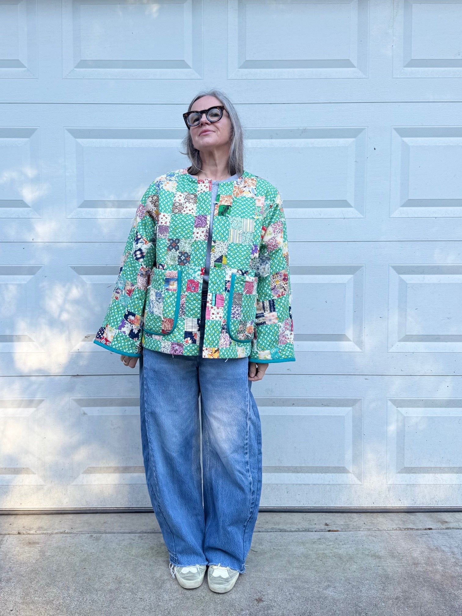 Studio Jacket / Vintage turquoise multi-colored quilt | Saint Clairs ...